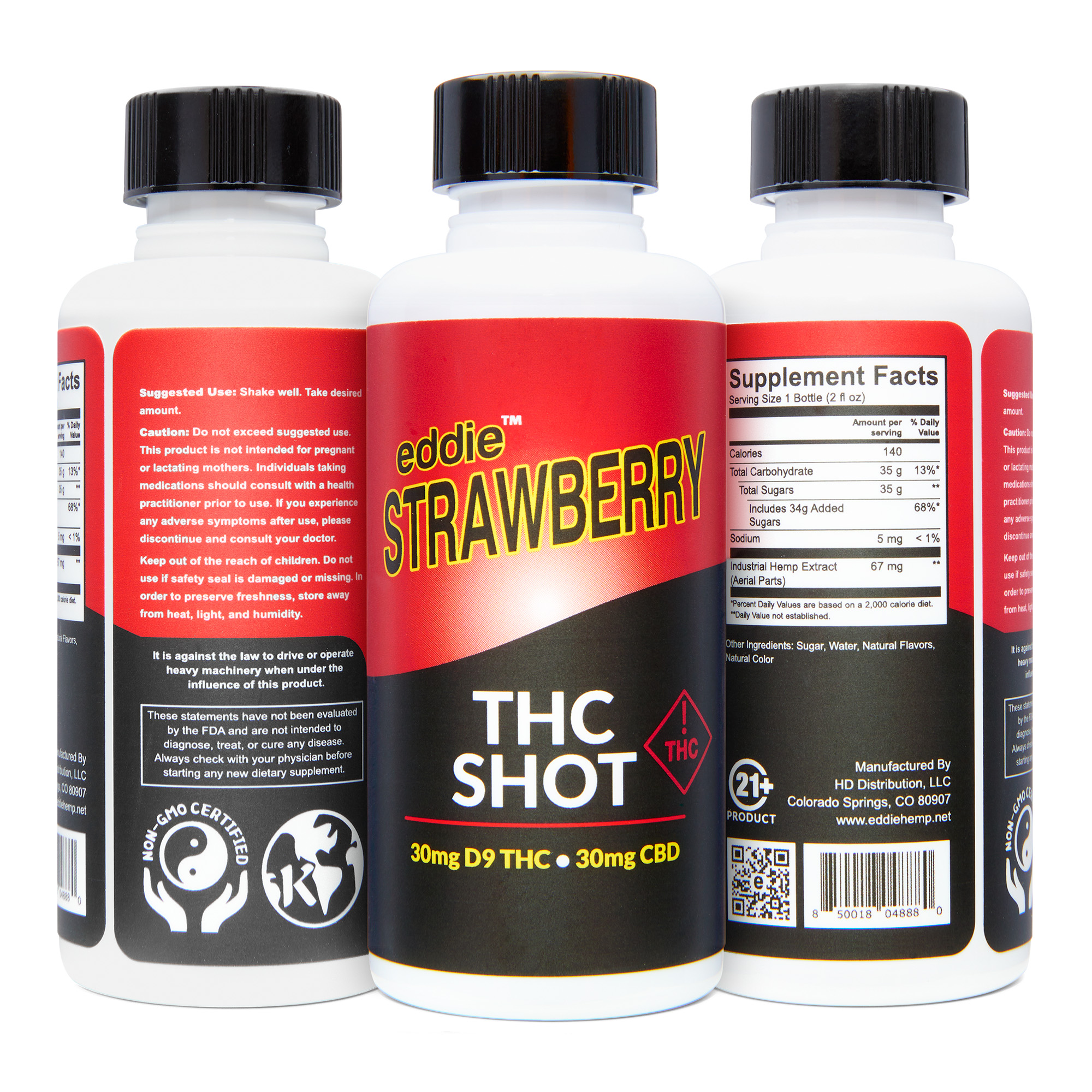 Eddie Strawberry THC Shot (2oz) | Eddie Hemp